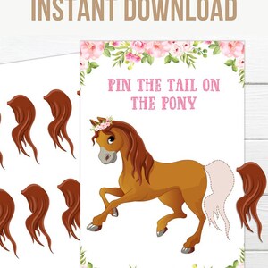 Pin the Tail on the Pony Printable Game, Instant Download, Instant ...