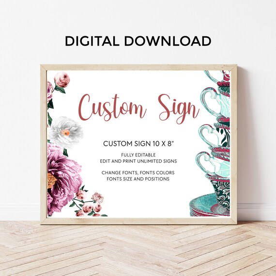 EDITABLE High Tea Birthday Signs X 2 Sizes High Tea Party - Etsy