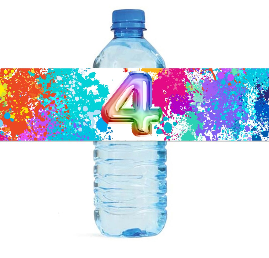 Paintball Birthday Party Bottle Labels Paint Splat Birthday Labels ...