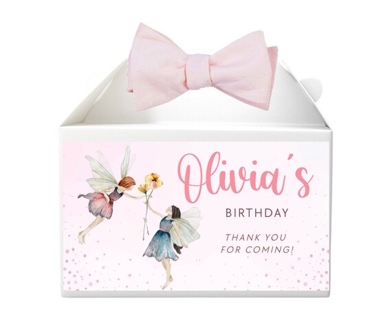 EDITABLE Fairies Gable Gift Box Label Fairies Favor Gable Label Fairy ...