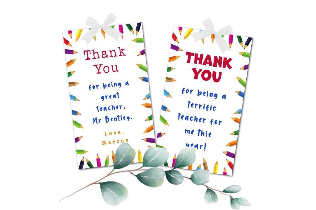 Editable Teacher Thank You Tags Editable Teacher Appreciation Tags ...