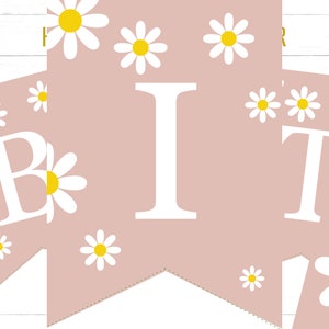 Editable Daisy Birthday Banner for Instant Editing and Printing, Daisy ...