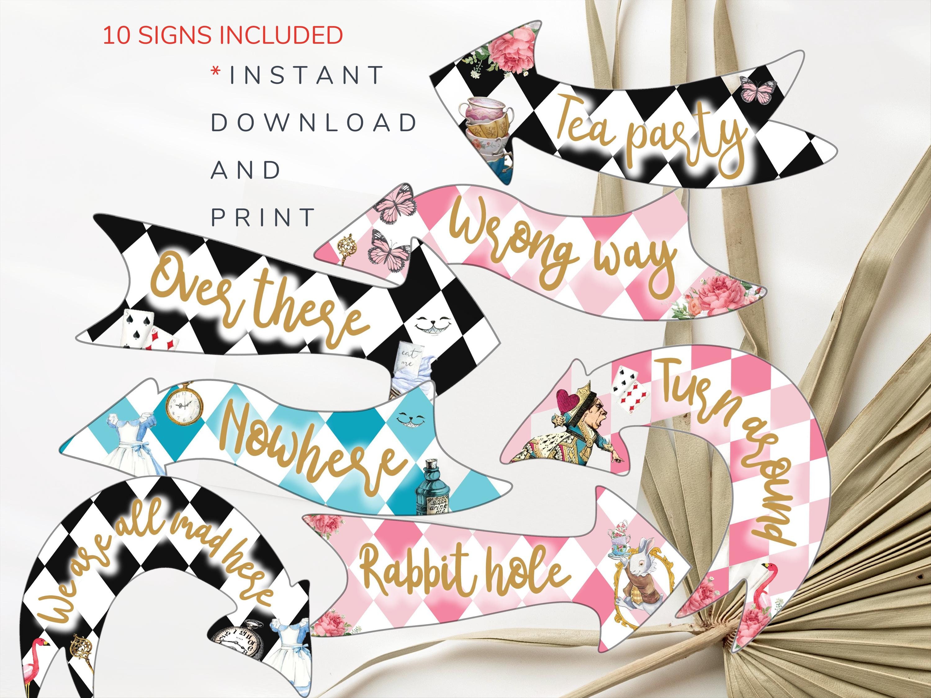 Printable Arrows Alice In Wonderland