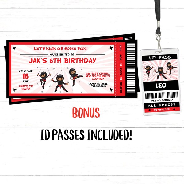 Ninja Invitation - Etsy