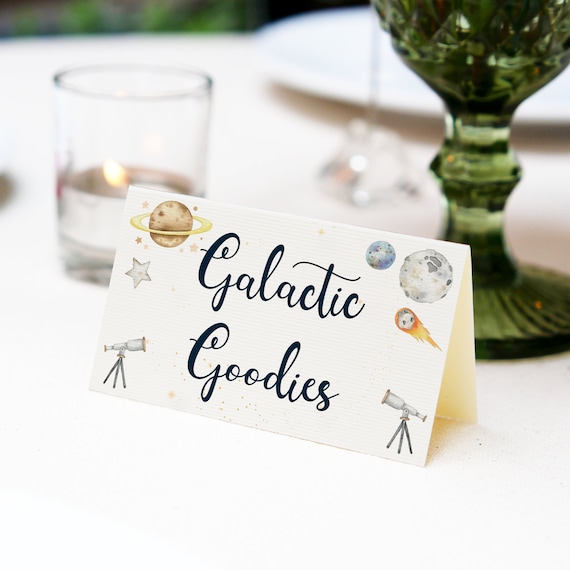 Editable Outer Space Party Food Tent Cards, Party Table Food Labels ...