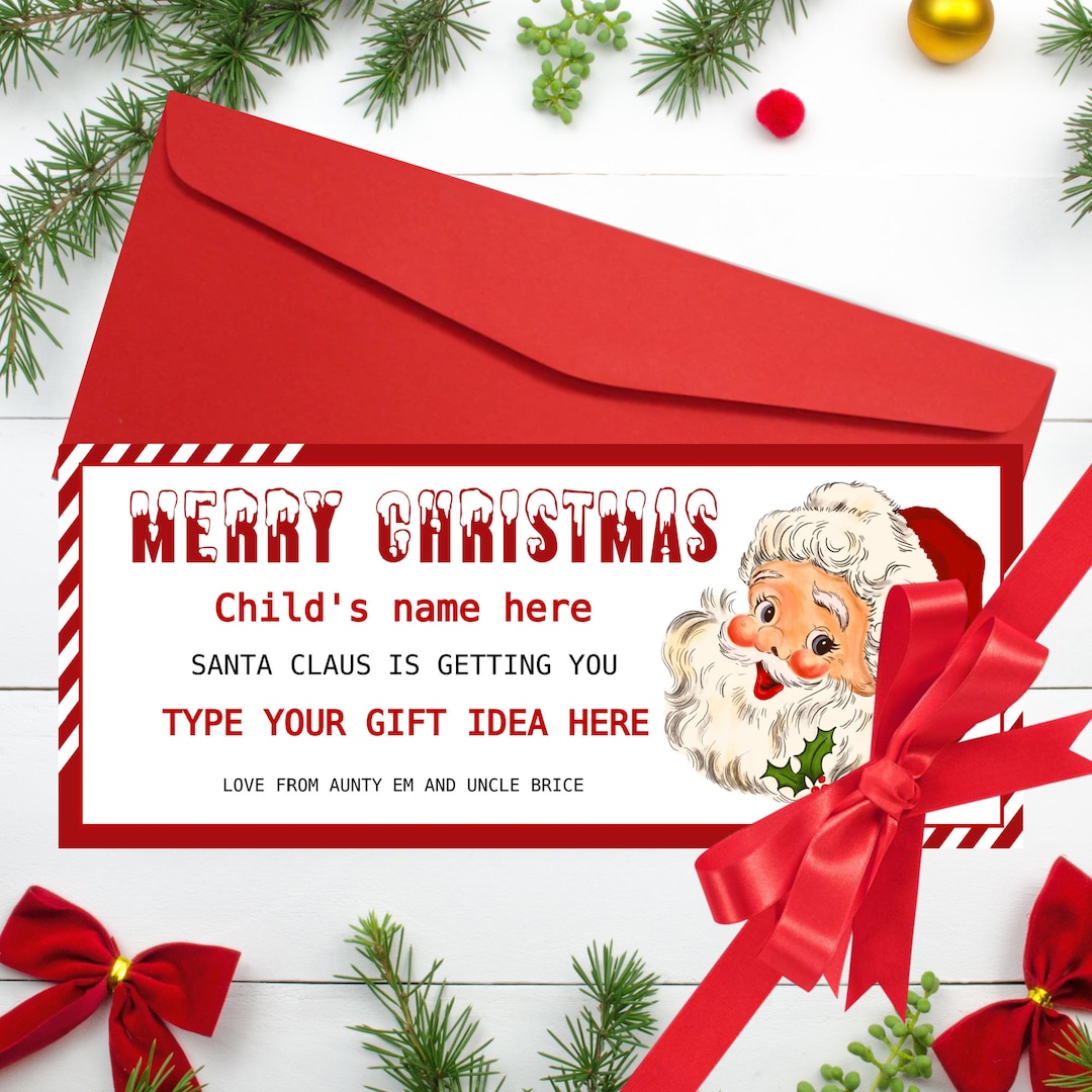 Editable Christmas Gift Voucher Template Printable Christmas Voucher ...