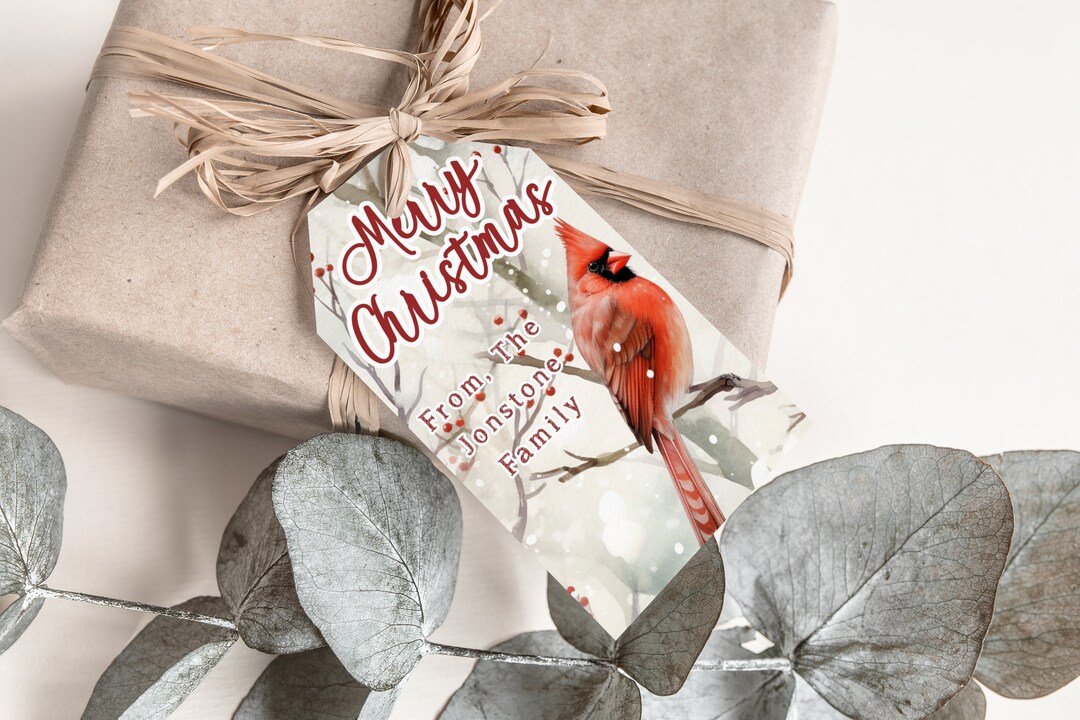 Editable Christmas Gift Tags Editable Christmas Cardinal Gift Tags ...