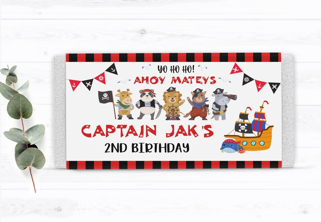 Pirate Birthday Party Chocolate Wrappers Pirate Party Candy Wrappers ...