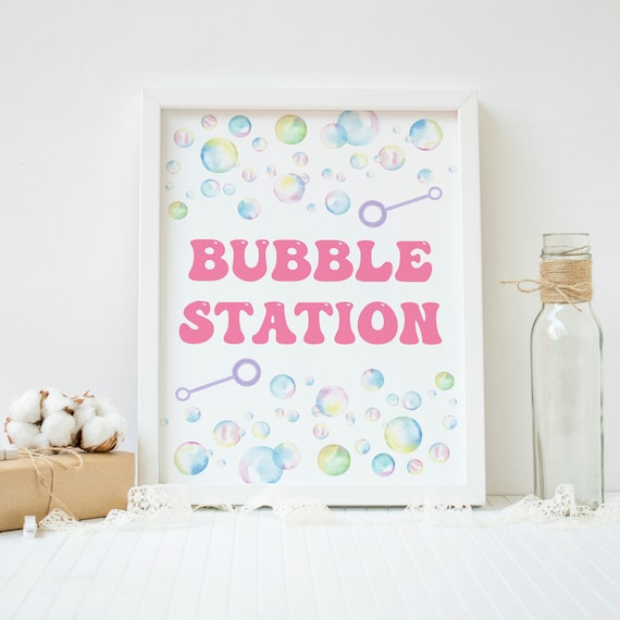 Bubble Birthday Party Signs to print or edit and print, Bubble Party ...