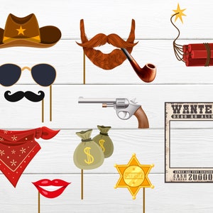 Cowboy Party Props Cowboy Photo Booth Props Cowboy Printable Props for ...
