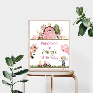 Editable Farm Birthday Welcome Sign Template Farm Party Custom Sign ...