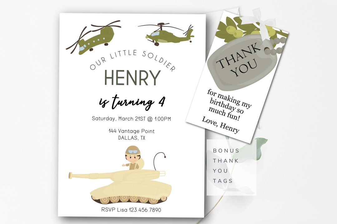 Army Birthday Invitation Army Invitation Editable Military Invitation ...