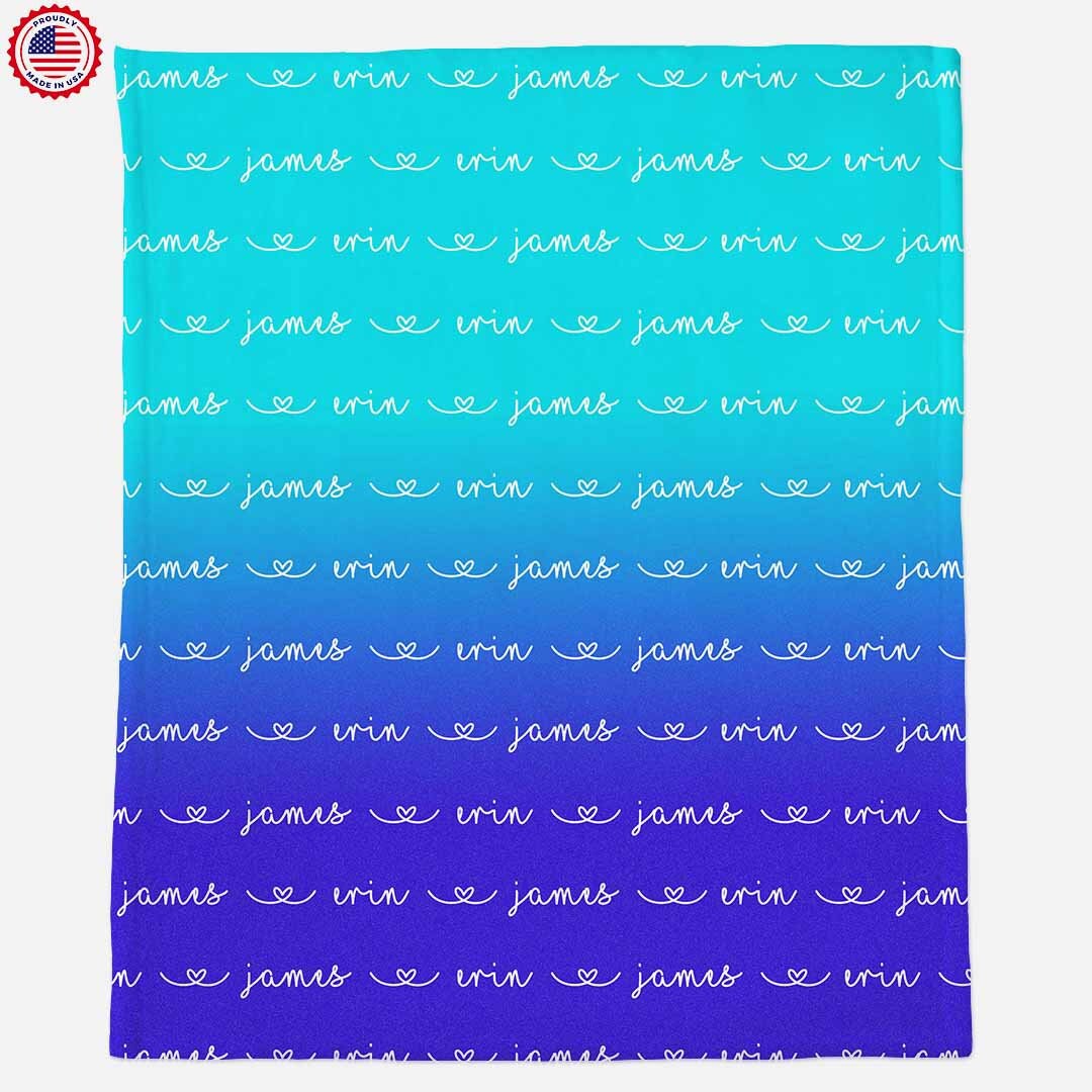 Color Background Personalized Baby Name Blanket Baby Shower | Etsy