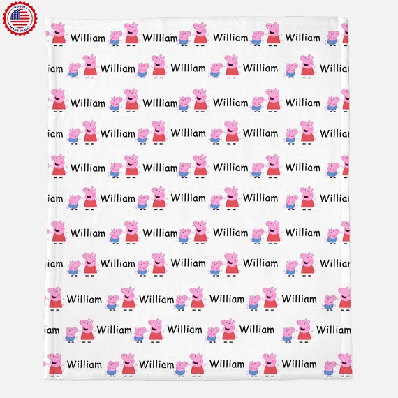 Personalized Pig Baby Name Blanket Name Blanket Animated Pig | Etsy