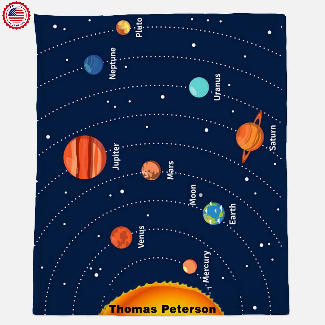 Personalized Solar System Name Blanket, Baby Blanket,cute Baby Blanket ...