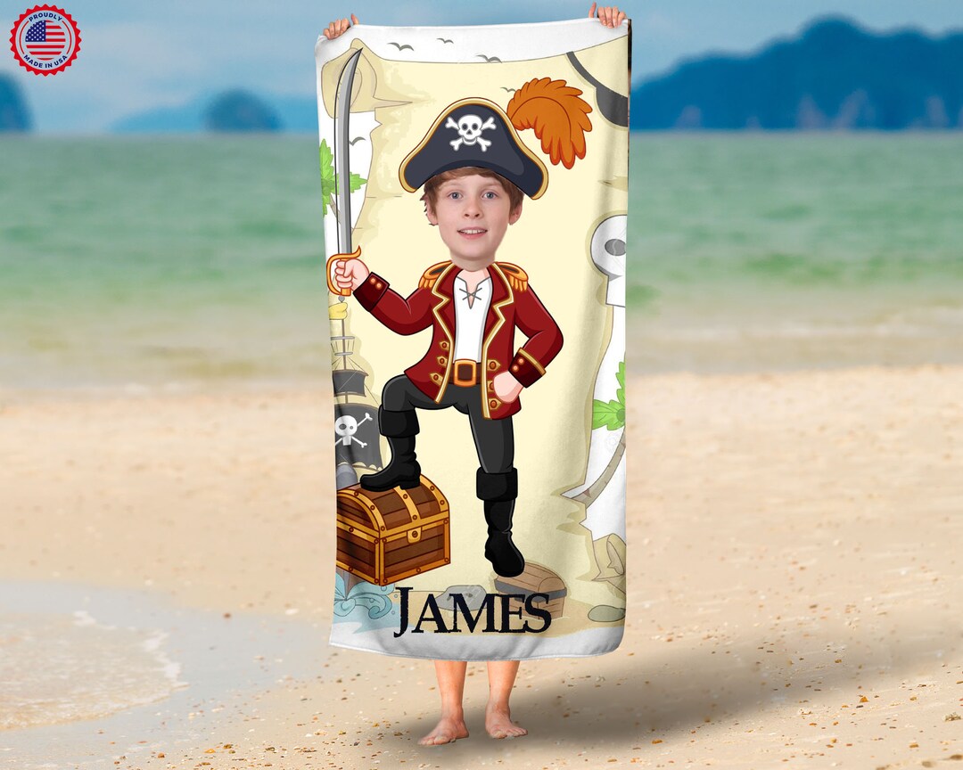 Personalized Pirate Face Towel, Personalized Pirate Costume Blanket ...