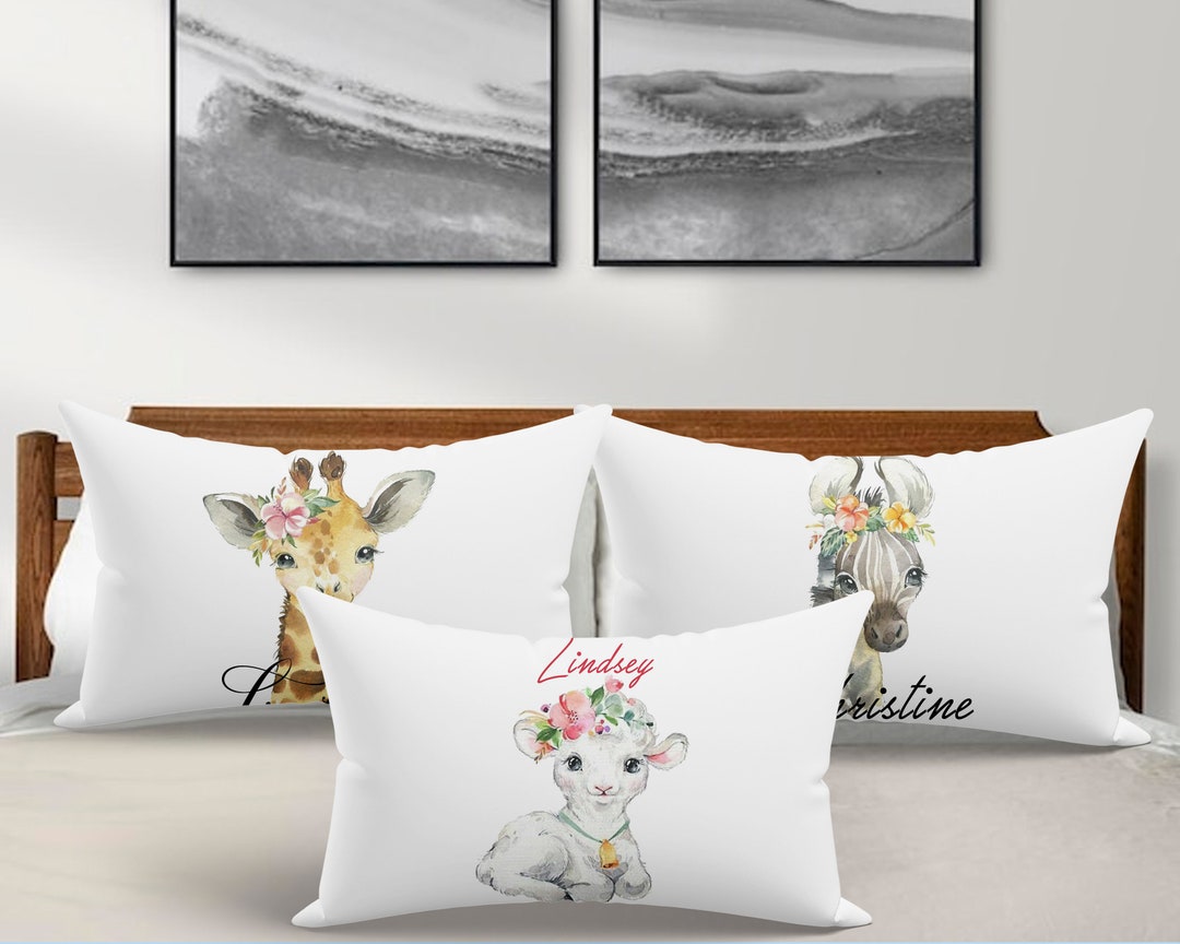 Cute Watercolor Animal Personalized Pillowcase, Nap Pillow, Toddler ...