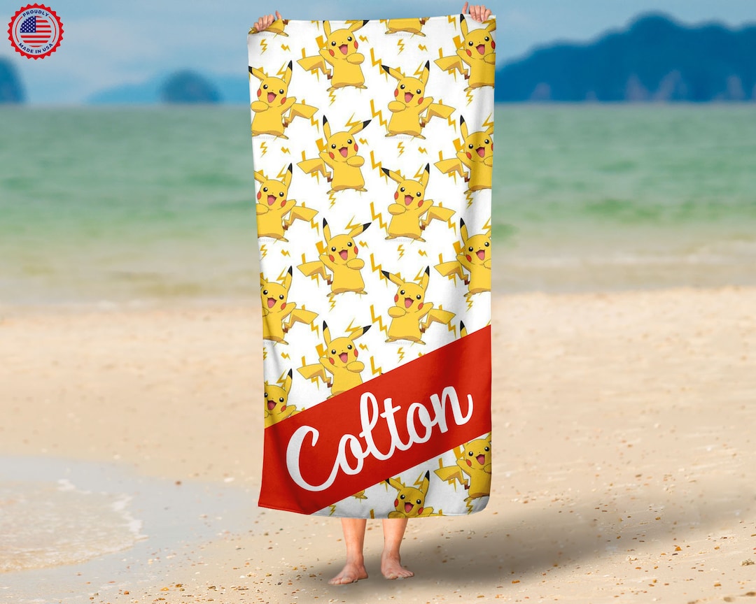 Personalized Pokemon Baby Name Beach Towel ,custom Baby Gift,30x60 ...