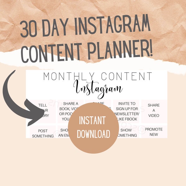 30 Day Content Planner - Etsy