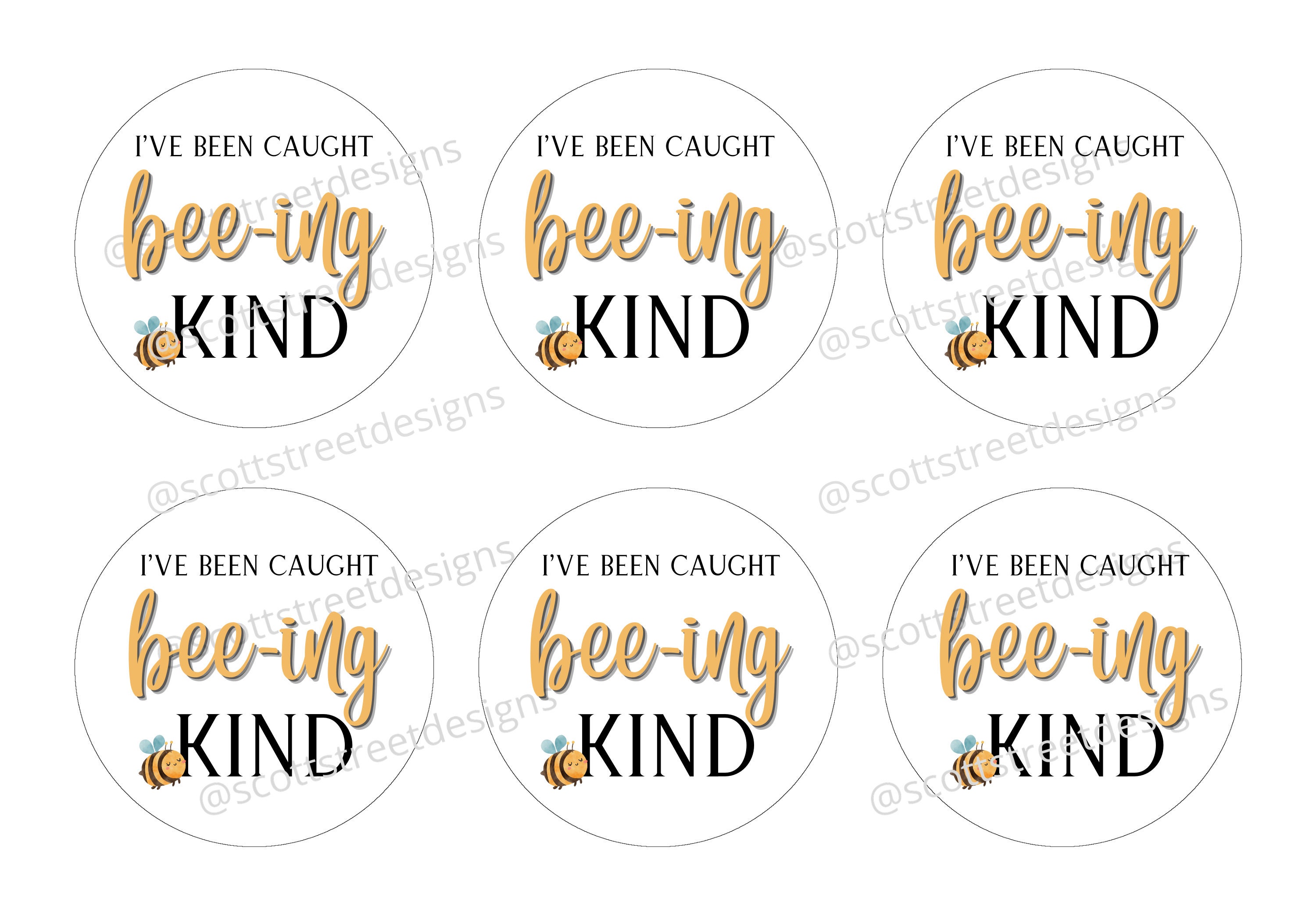 I've Been Caught Bee-ing Kind Printable Gift Tag, Acts of Kindness Day ...