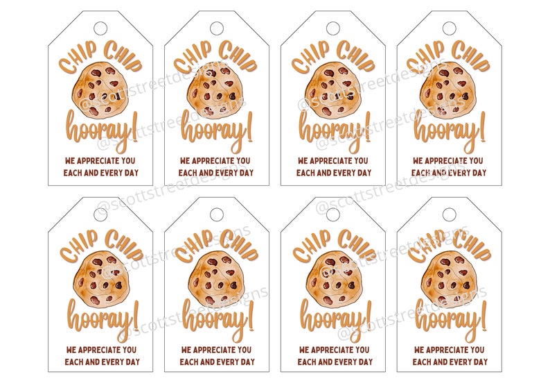 Chip Chip Hooray Printable Gift Tag | Appreciation Gift | Chocolate ...