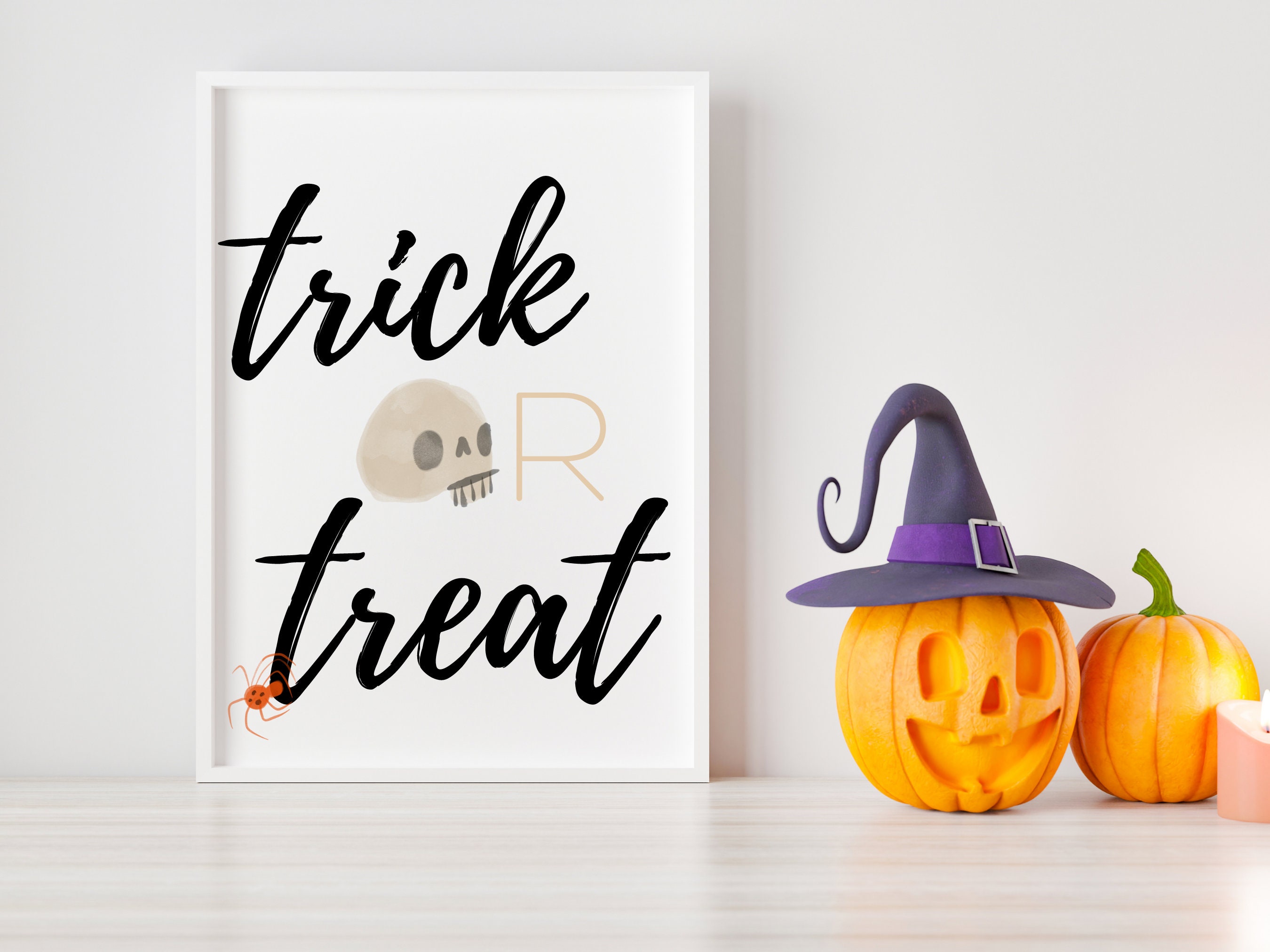 Printable Trick or Treat Sign Halloween Skull Sign Halloween - Etsy