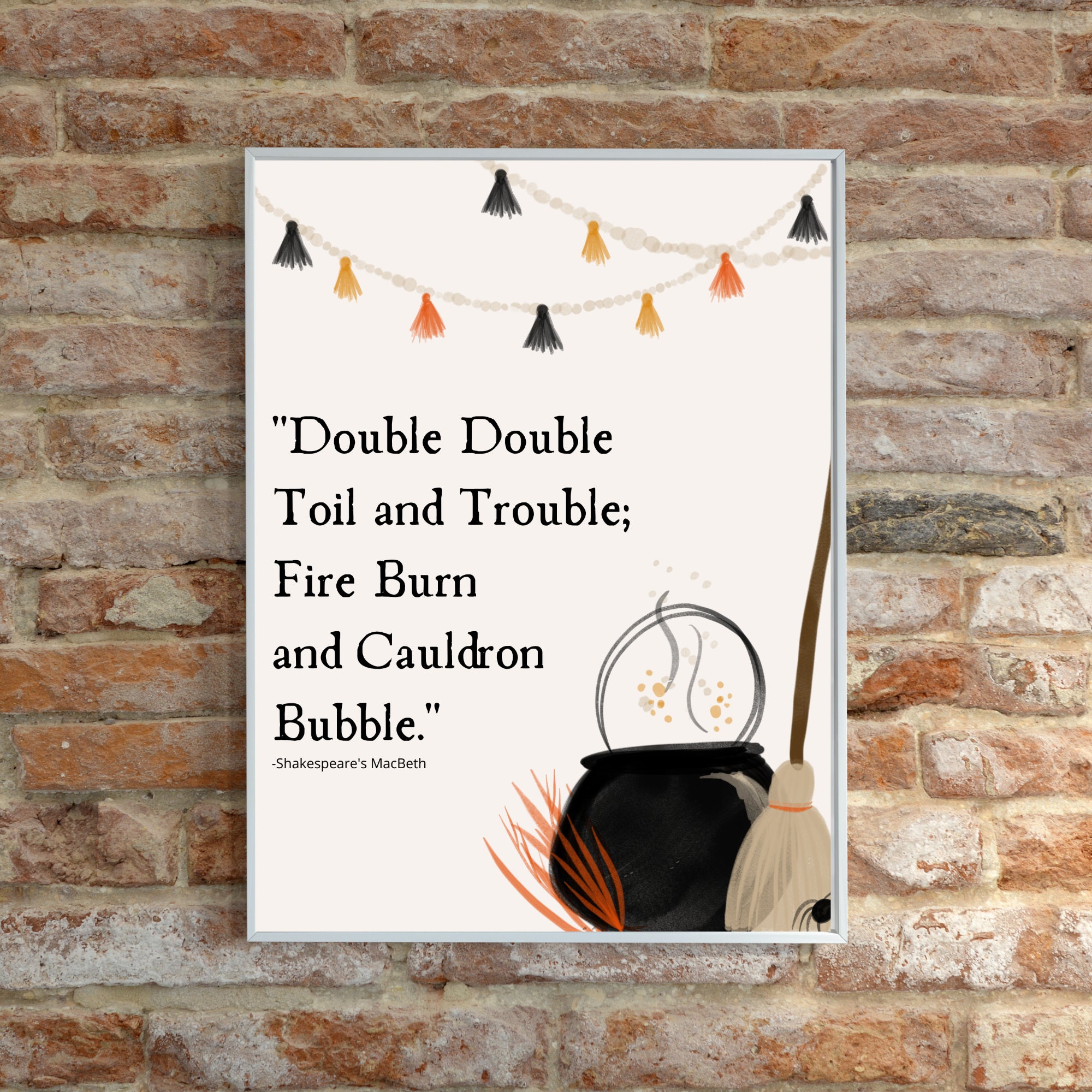 Double Double Toil and Trouble Printable Halloween Sign - Etsy