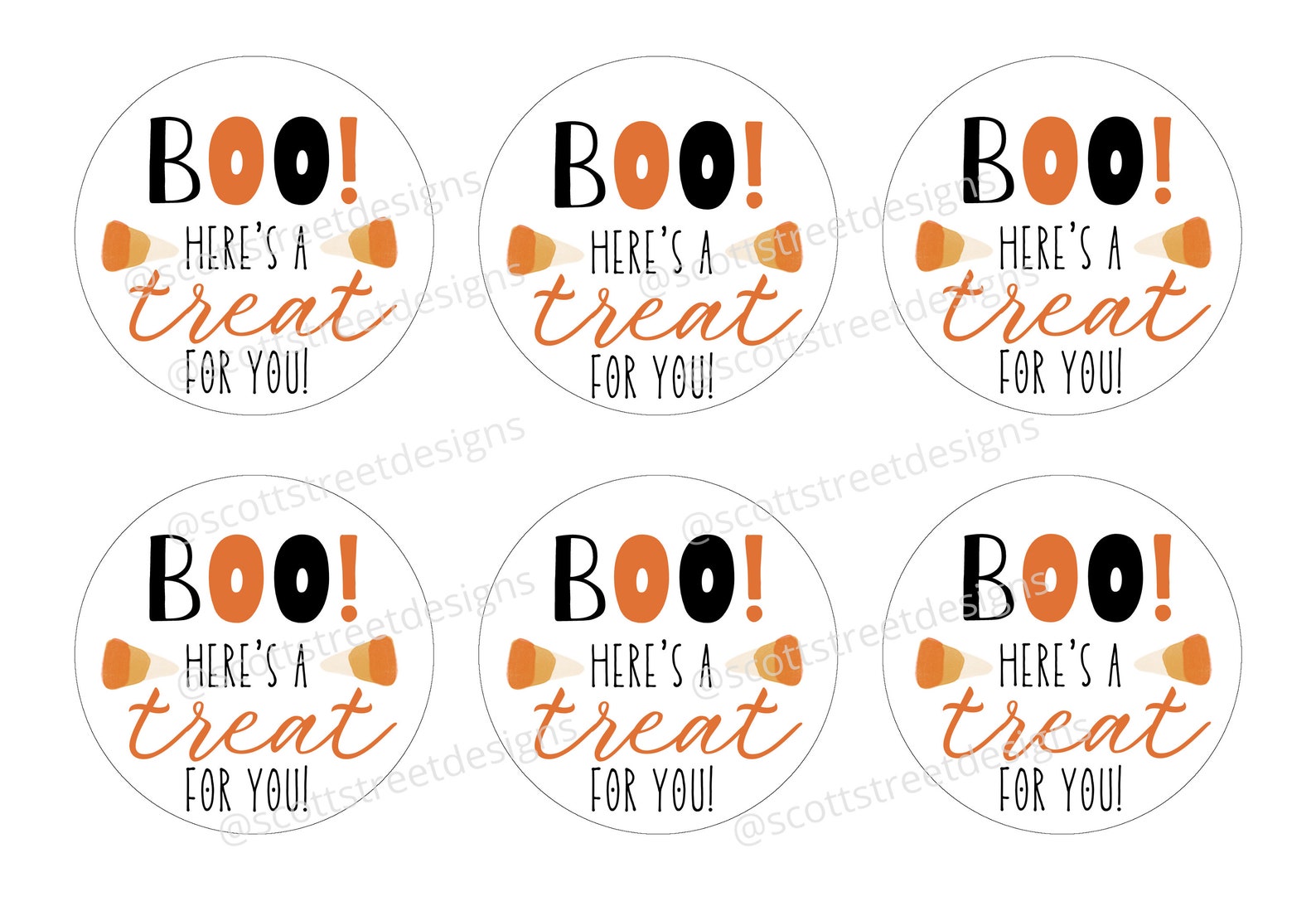 Halloween Printable Gift Tag, Boo Here's a Treat for You, Halloween ...