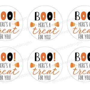Halloween Printable Gift Tag, Boo Here's a Treat for You, Halloween ...