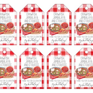 Printable Crawfish Boil Party Favor Tags, Crawfish Birthday Party Gift ...