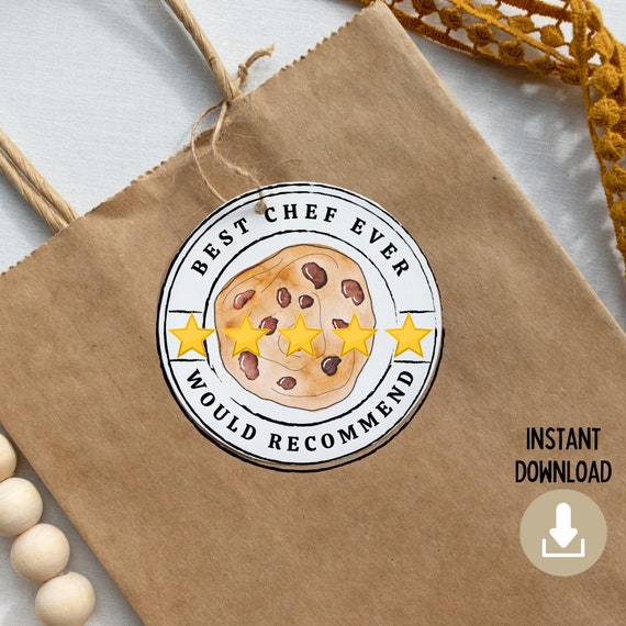 PRINTABLE Best Chef Ever Gift Tag Best Chef Cookie Gift Tag - Etsy