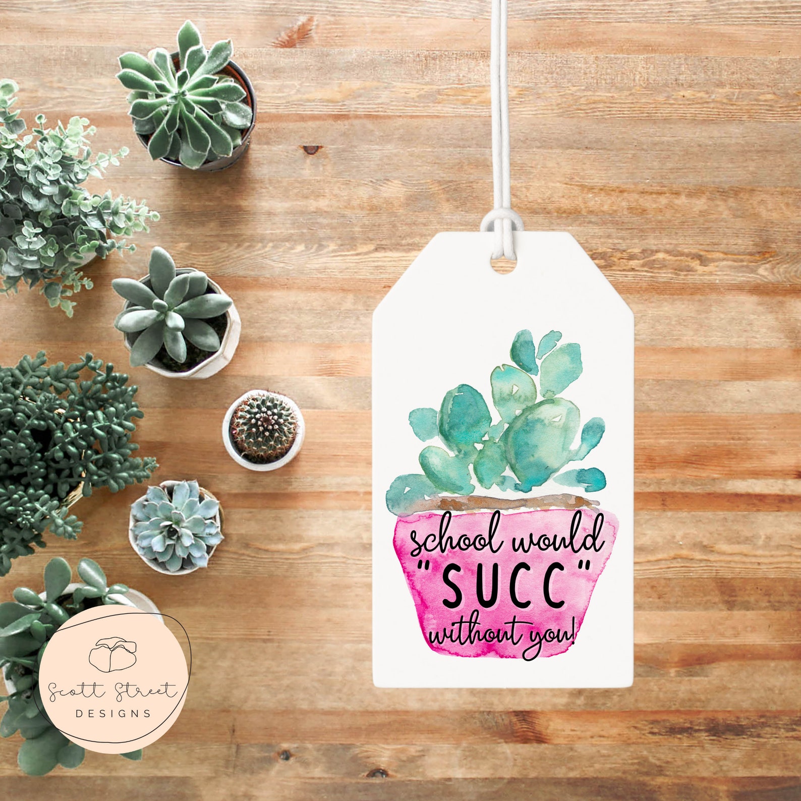 School Would SUCC Without You Succulent Gift Tag Teacher - Etsy