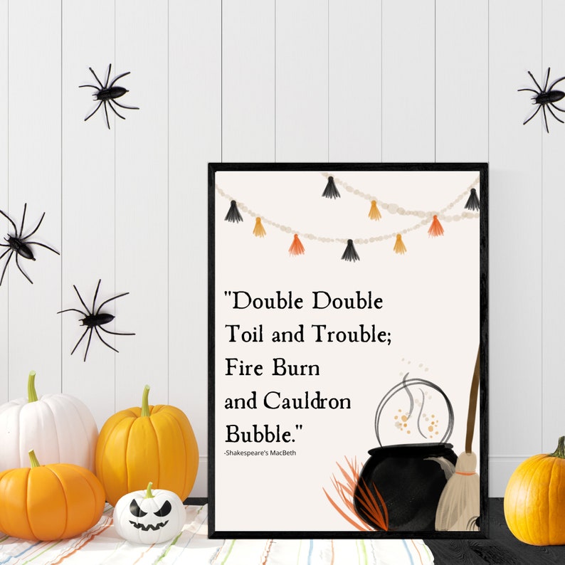 Double Double Toil and Trouble Printable Halloween Sign - Etsy