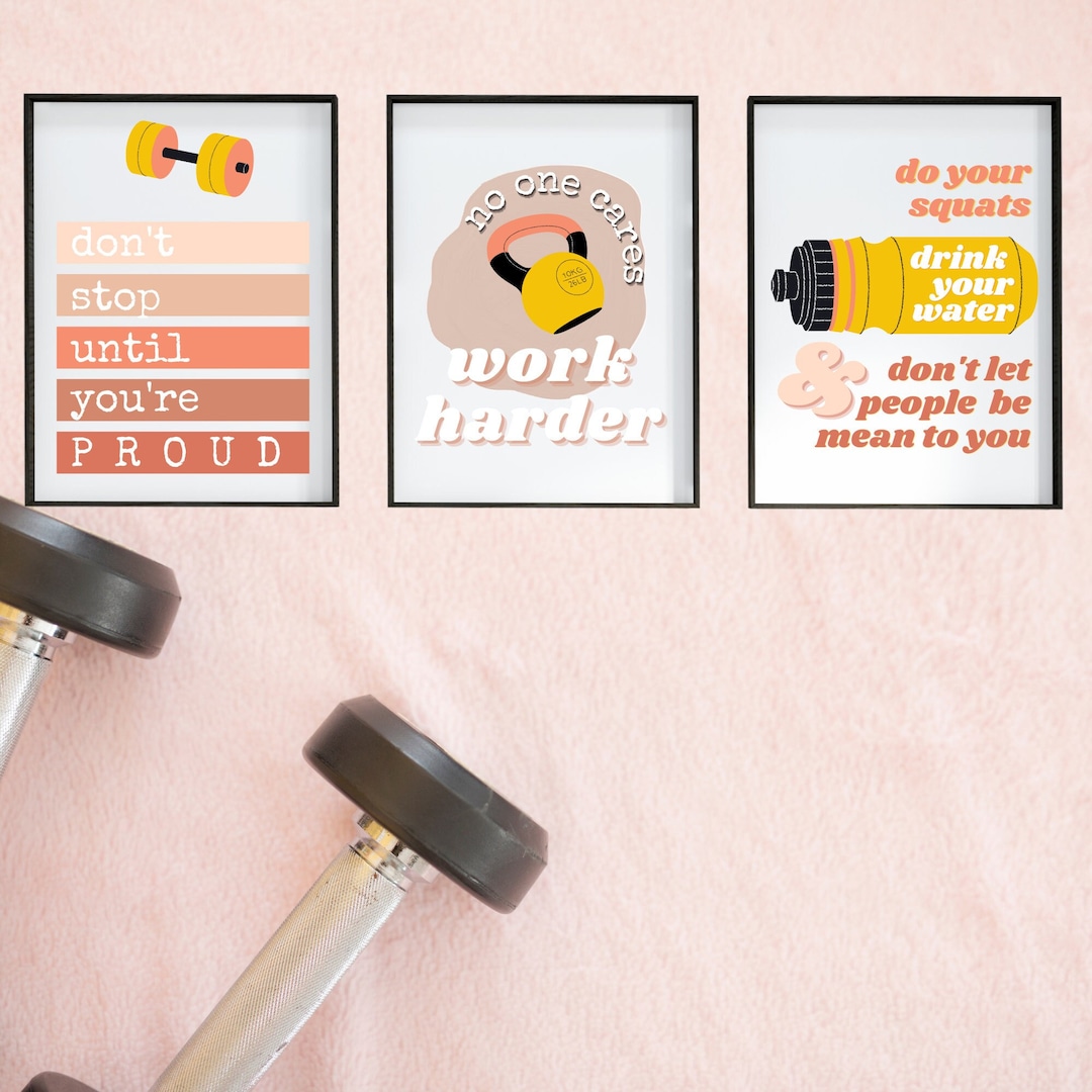 PRINTABLE Gym Wall Art, Exercise Motivation, Home Gym Decor, Workout ...