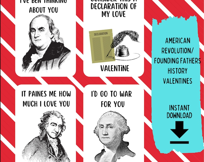 Printable History Valentine Card, Founding Fathers Valentine Card ...