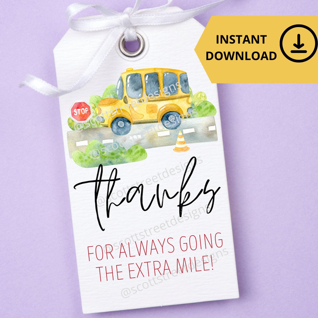 Thanks for Going the Extra Mile Gift Tag | Digital Download | PDF ...