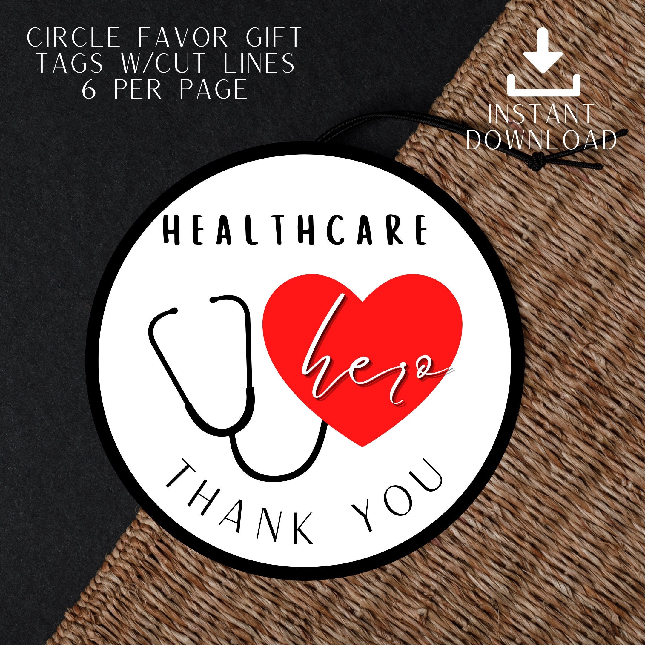 Healthcare Hero Printable Gift Tag, Essential Staff, Hospital Thank You ...