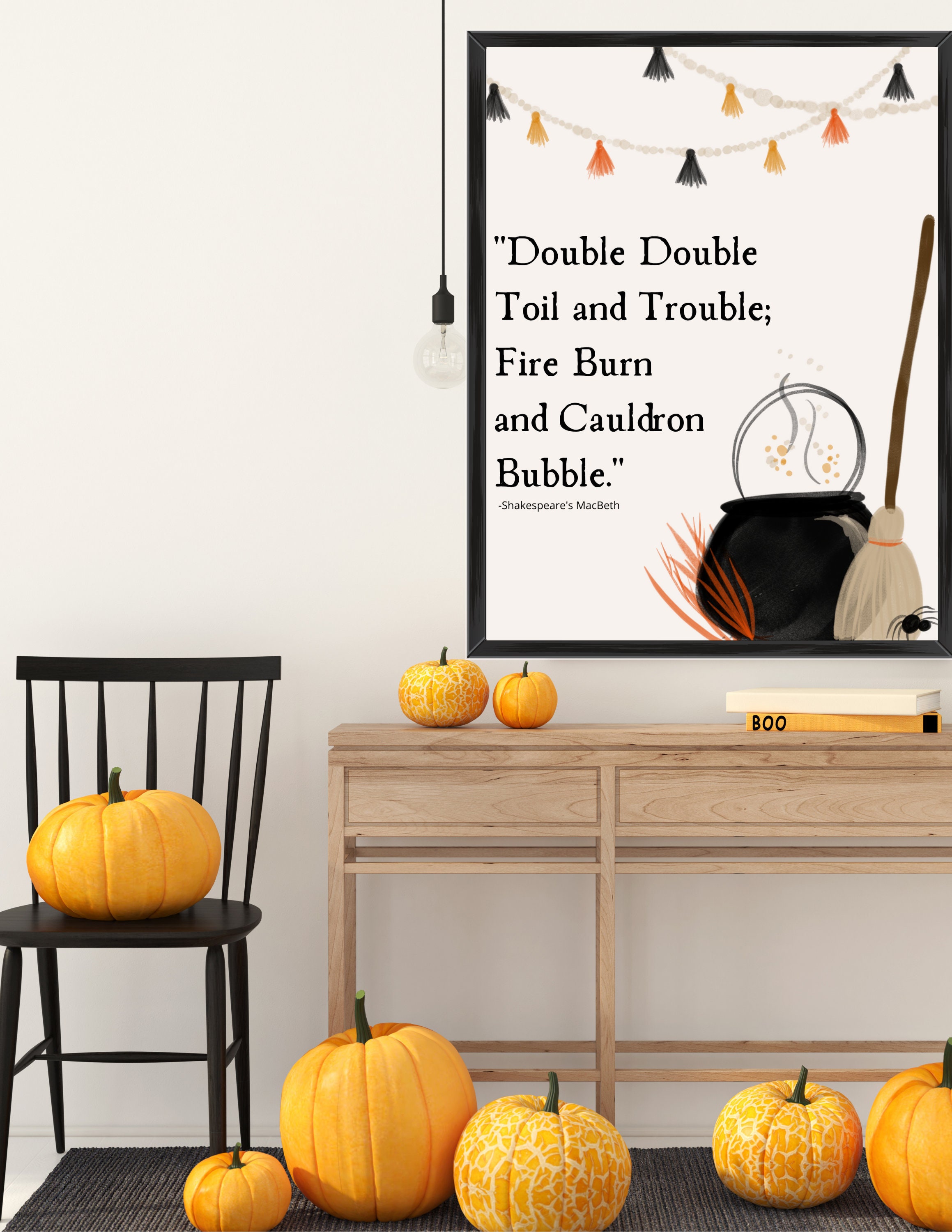Double Double Toil and Trouble Printable Halloween Sign - Etsy