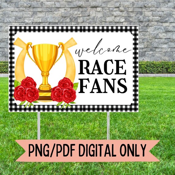 Derby Yard Sign PNG Printable Welcome Race Fans Sign Digital | Etsy