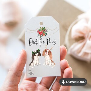 Printable Christmas Dog Gift Tags, Dog Mom Gift Tags, Gift for Dog ...