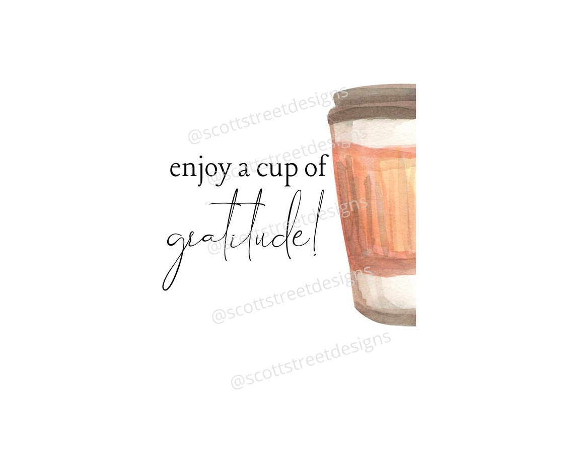PRINTABLE Coffee Gift Tag Cup of Gratitude National Coffee - Etsy