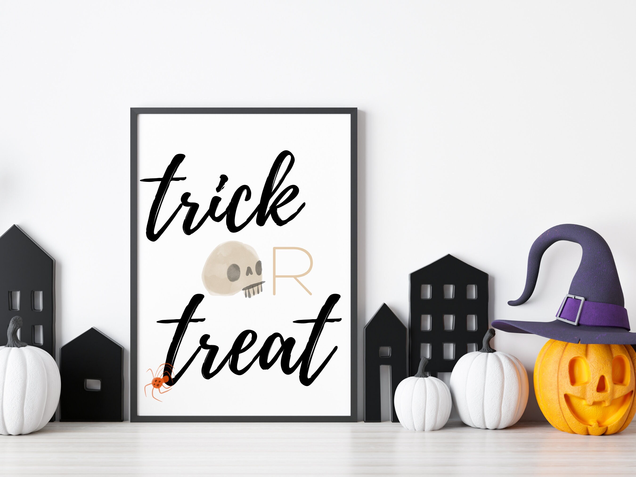 Printable Trick or Treat Sign Halloween Skull Sign Halloween - Etsy