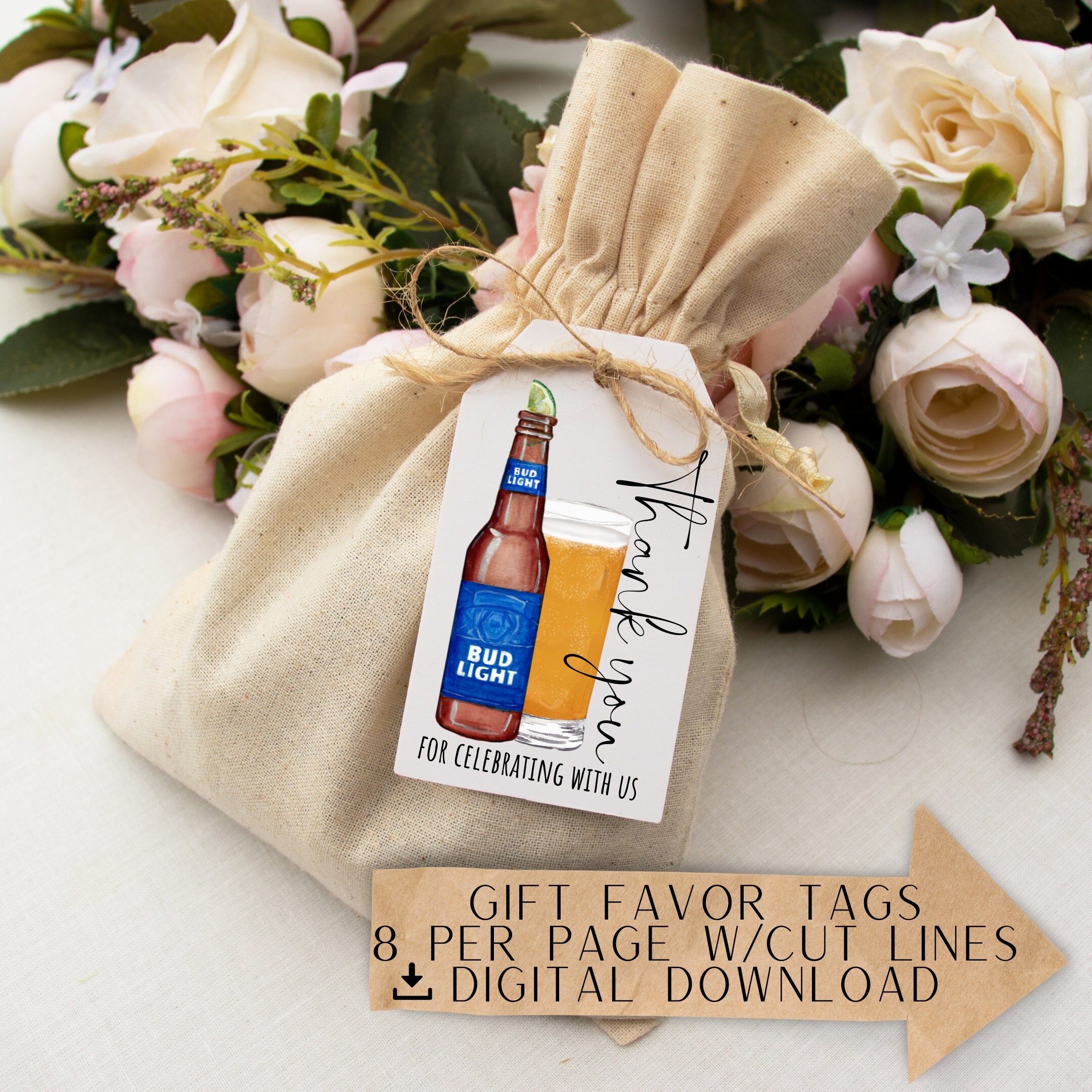 Beer Printable Gift Tag Cocktail Gift Tag Party Favor Tag | Etsy