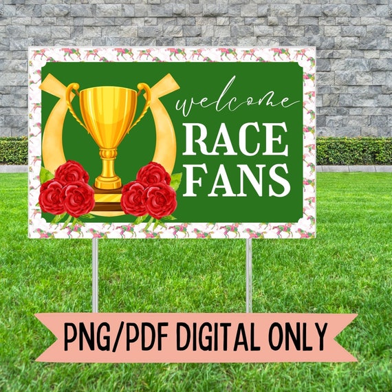 Derby Yard Sign PNG Printable Welcome Race Fans Sign Digital - Etsy