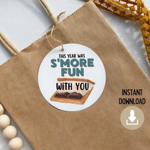 S'mores Gift Tag Printable, This Year Was S'more Fun With You, Gift Tag ...