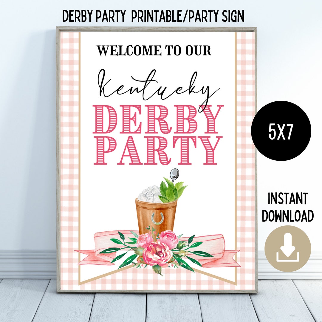 Welcome Derby Party Sign, Derby Party Printable, Derby Party ...
