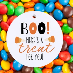Halloween Printable Gift Tag, Boo Here's a Treat for You, Halloween ...