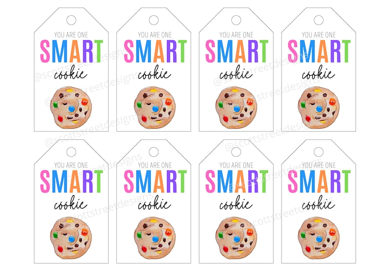 Smart Cookie Printable Gift Tag Back to School Gift Gifts - Etsy
