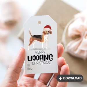 Printable Christmas Dog Gift Tags, Dog Mom Gift Tags, Gift for Dog ...