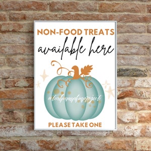 Teal Pumpkin Printable Sign, Allergy Friendly Halloween Sign, Digital ...